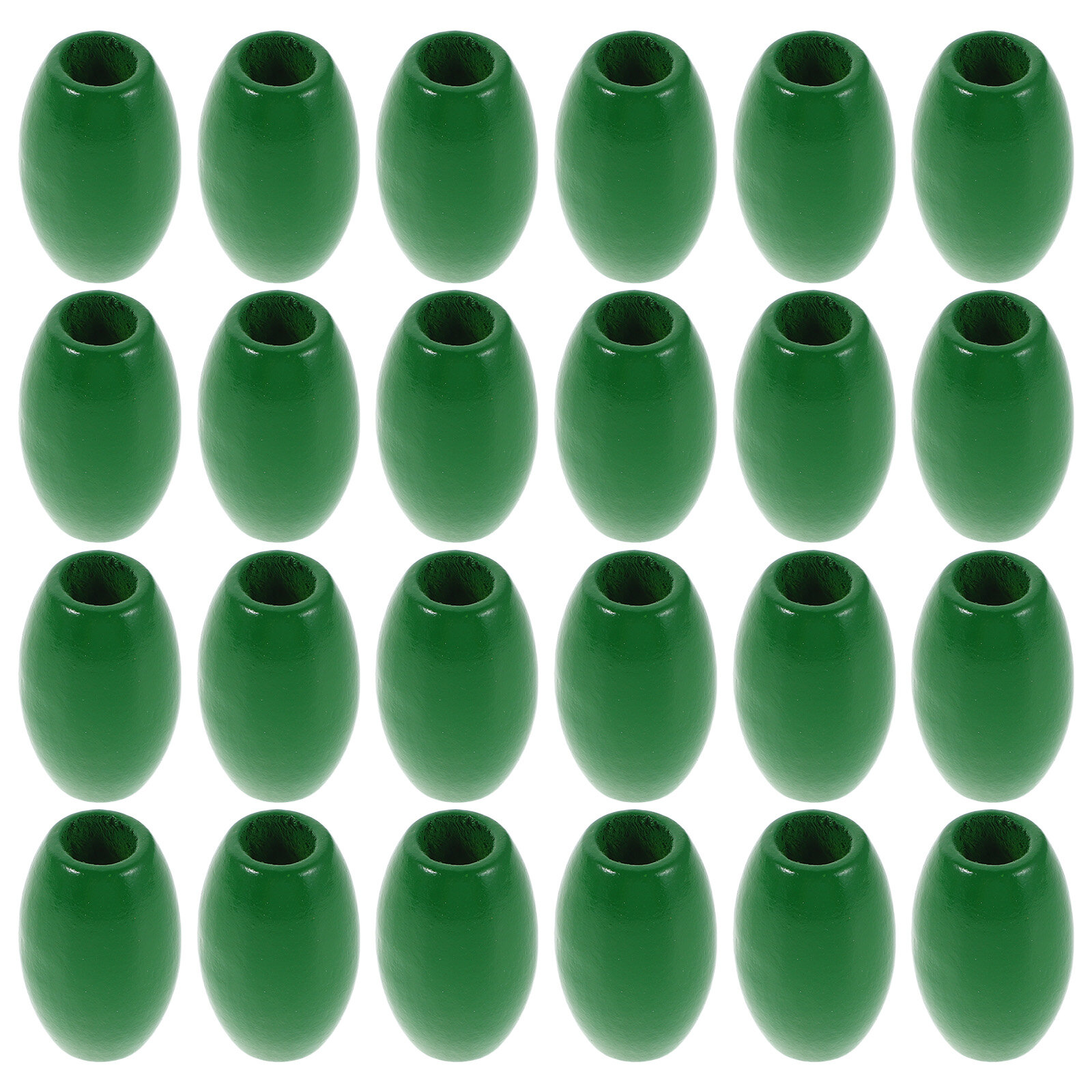 Цветные деревянные овальные бусины с большим отверстием, 60 шт, для ручного творчества