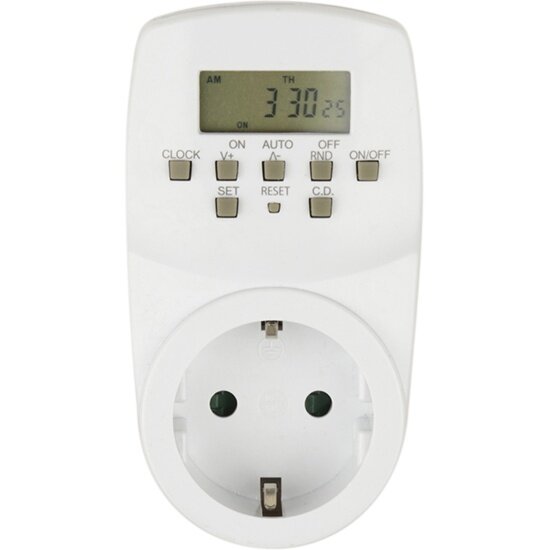 Таймер электронный с розеткой Uniel UST-E20 WHITE, 220В. 24ч. 1600Вт, энергонезависимая память
