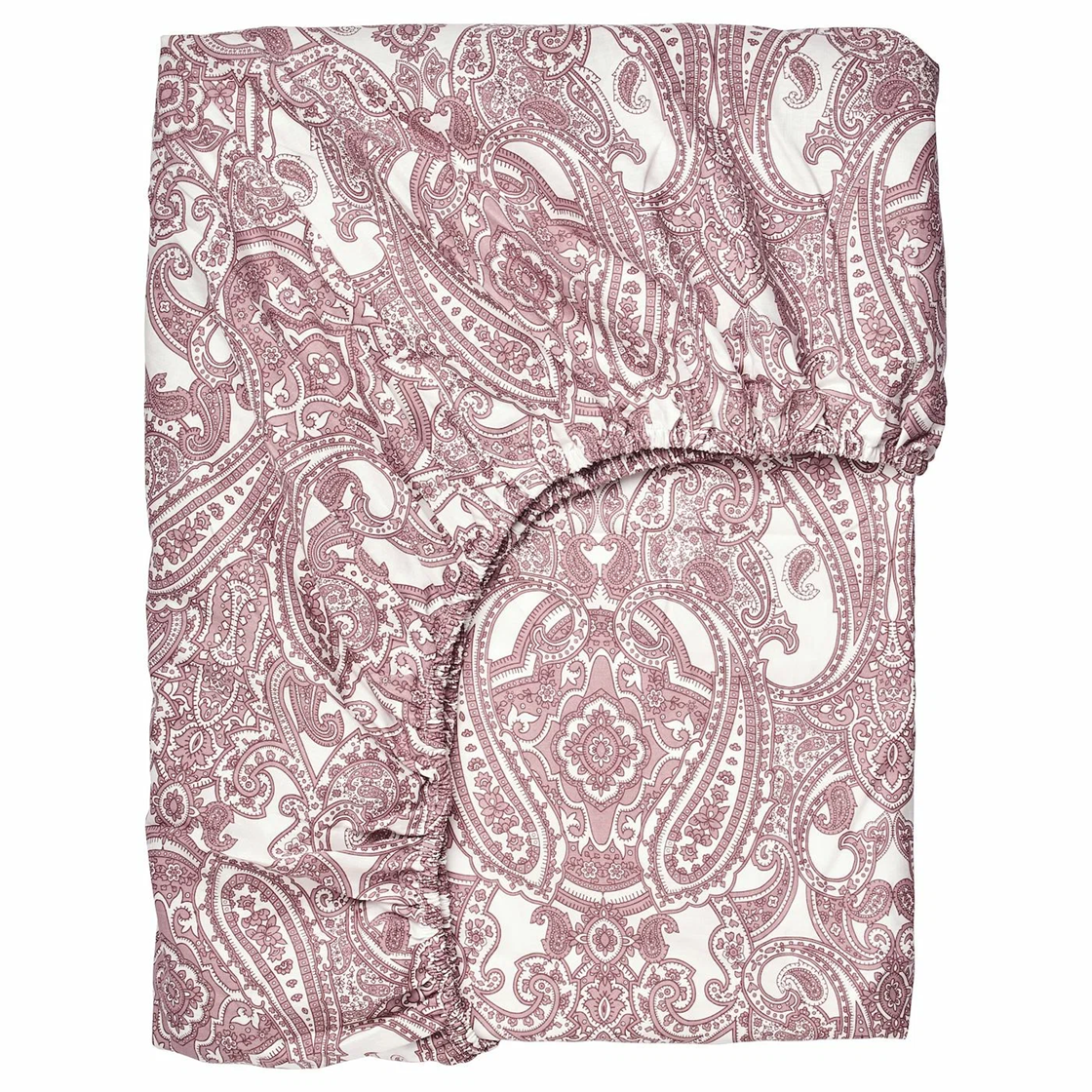 JATTEVALLMO Простыня натяжная икеа, белый/темно-розовый 140x200 см (20461043)