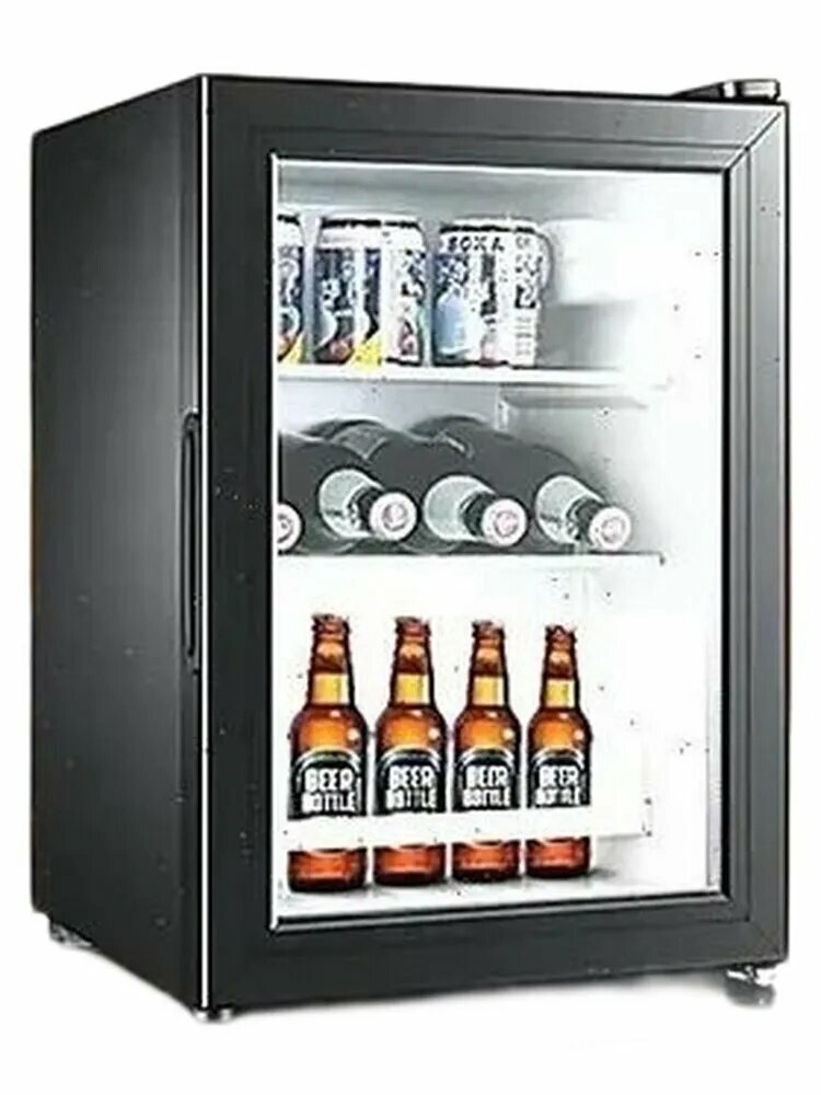 MEILINGGUIZU, GD-55, Портативный холодильник, холодильник для бара, черный, стеклянная дверца регулирование температуры