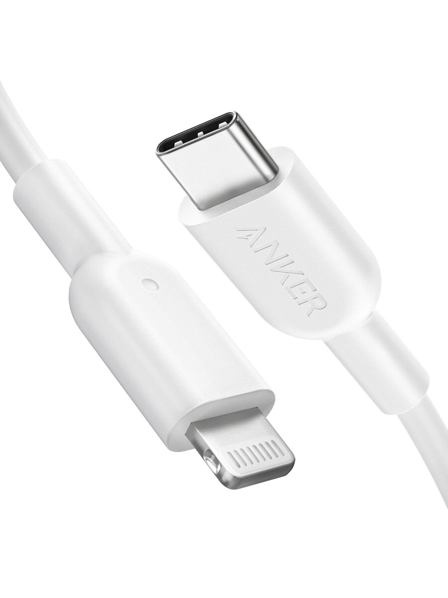 Anker 321 USB-C - Lightning A8633, белый, кабель для зарядки