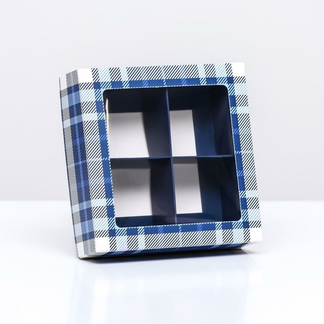 Подарочная коробка Upak Land "Мужской", для конфет, бумага, 12,6×12,6×3,5 см