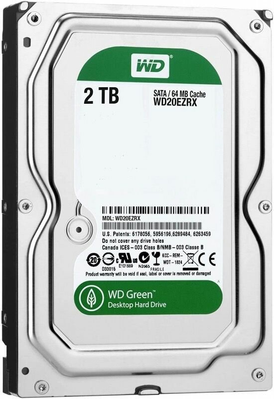 Western Digital 2 ТБ Внутренний жесткий диск (WD20EZRX)