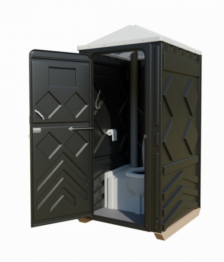 Туалетная кабина - биотуалет от производителя, цвет графит из первичного пластика