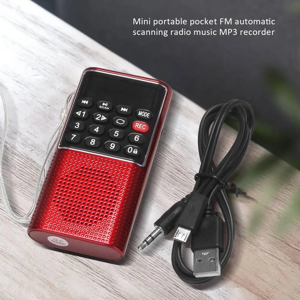 L-328 Мини Портативный Карманный FM Автосканирующий Радио Музыкальный MP3-рекордер