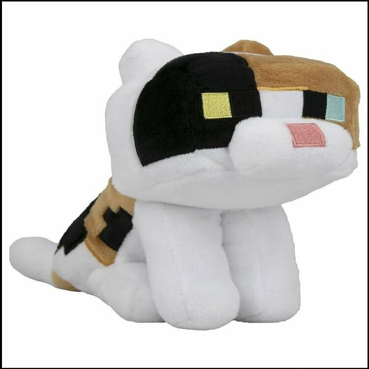 Мягкая игрушка Майнкрафт Ситцевая Кошка Minecraft Calico Cat 23см