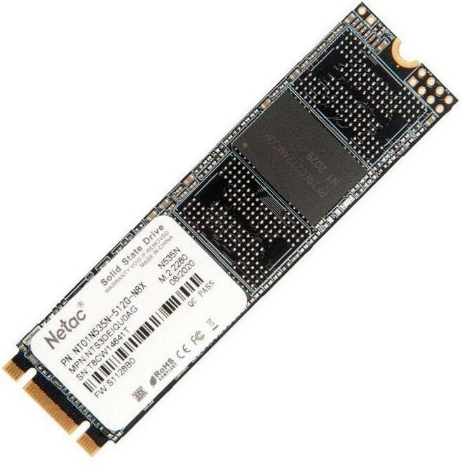 Твердотельный накопитель SSD M.2 512 Gb Netac N535N Read 540Mb/s Write 490Mb/s 3D NAND TLC NT01N535N-512G-N8X