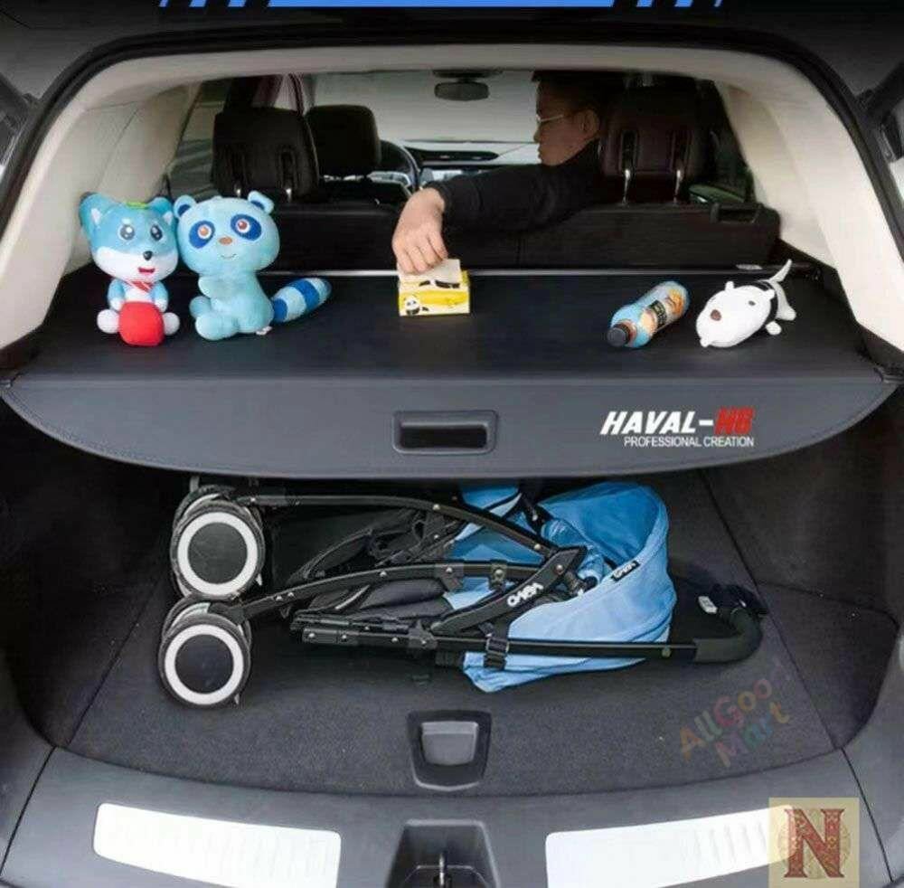Полка‑шторка в багажник для Haval M6 — полка в багажное отделение, установка в предусмотренные места, углеродный материал