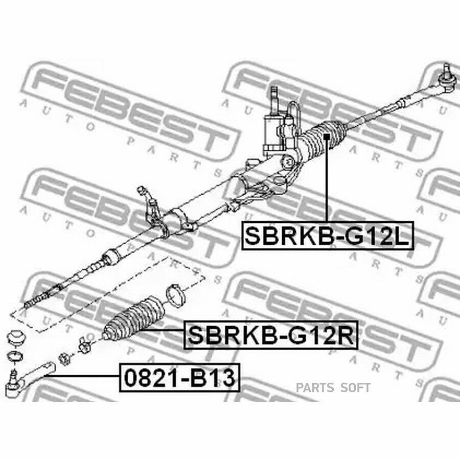 Пыльник рулевой рейки FEBEST SBRKBG12L | цена за 1 шт