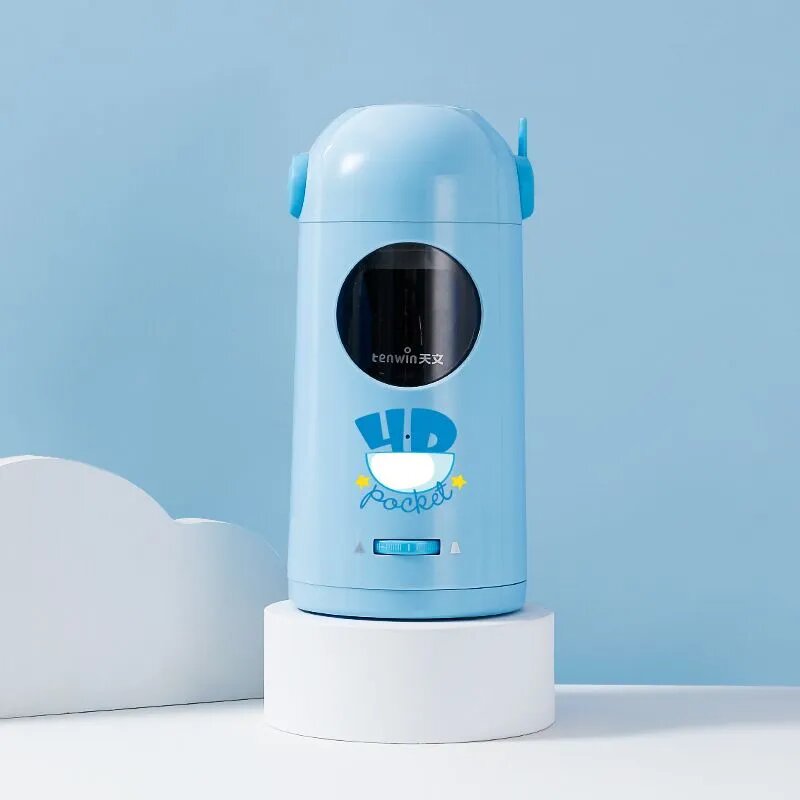 Точилка для карандашей Tenwin электрическая USB голубая металлическая с контейнером