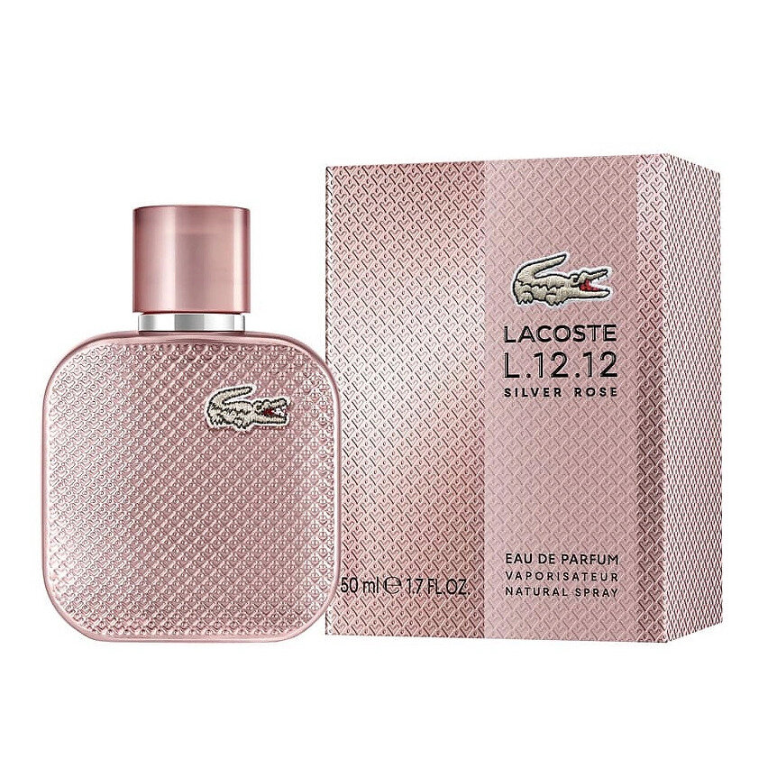 Парфюмерная вода для женщин Lacoste L 12 12 Silver Rose 50 мл / Духи Лакост Л 12 12 Сильвер Роуз / Серебряная роза