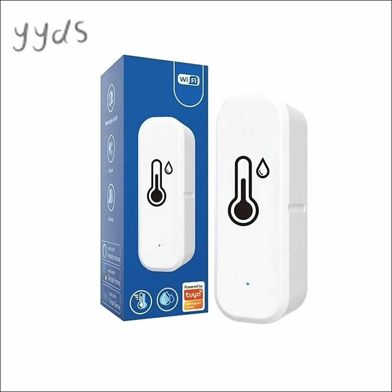 Умный Wi-Fi датчик температуры и влажности, Tuya Smart Life, (Не работает с Алисой)
