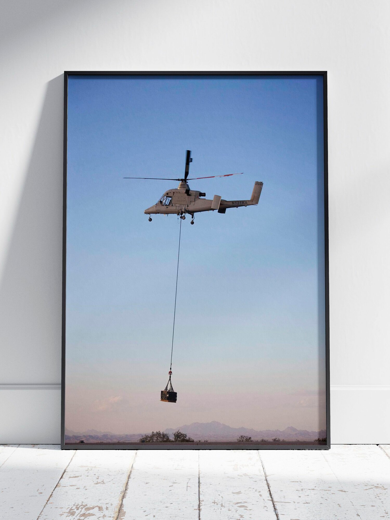 Плакат на стену для интерьера Транспорт и техника (Вертолёт Каман - Helicopter Kaman 2) - Постер по машине формата A4 (21x30 см)