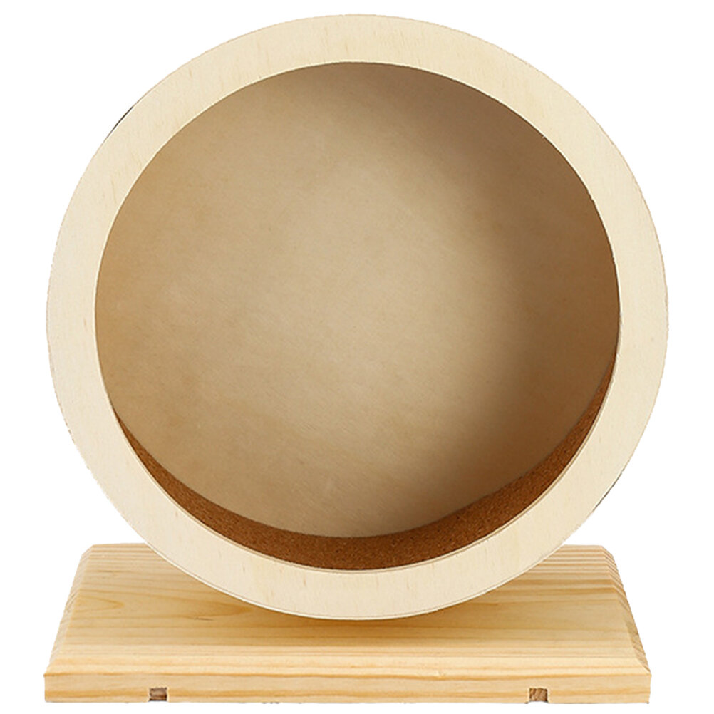 Деревянное бесшумное пробковое колесо для хомяков, игрушка для хомяков, шиншилл и морских свинок (среднего размера)