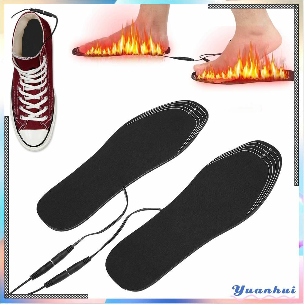 USB стельки с подогревом для outdoor спорта, водонепроницаемые, разделённые на 2 части, работают от пауэрбанка S/L