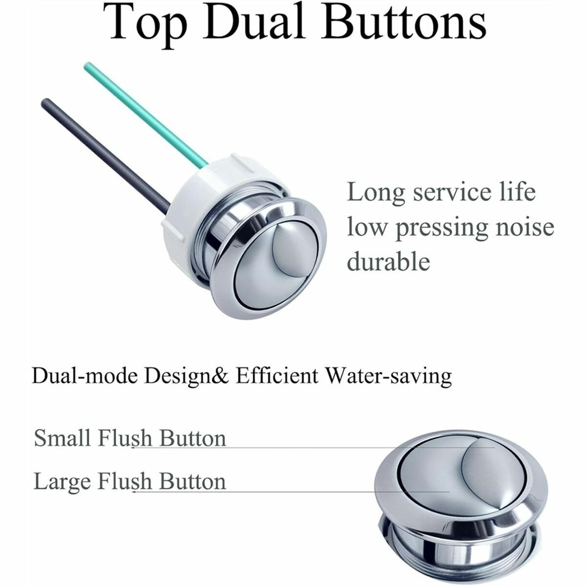 Кнопка двойного смыва унитаза 1,5 дюйма для Geberit Kohler — пластиковая запасная кнопка, цвет как на фото, 1 шт.