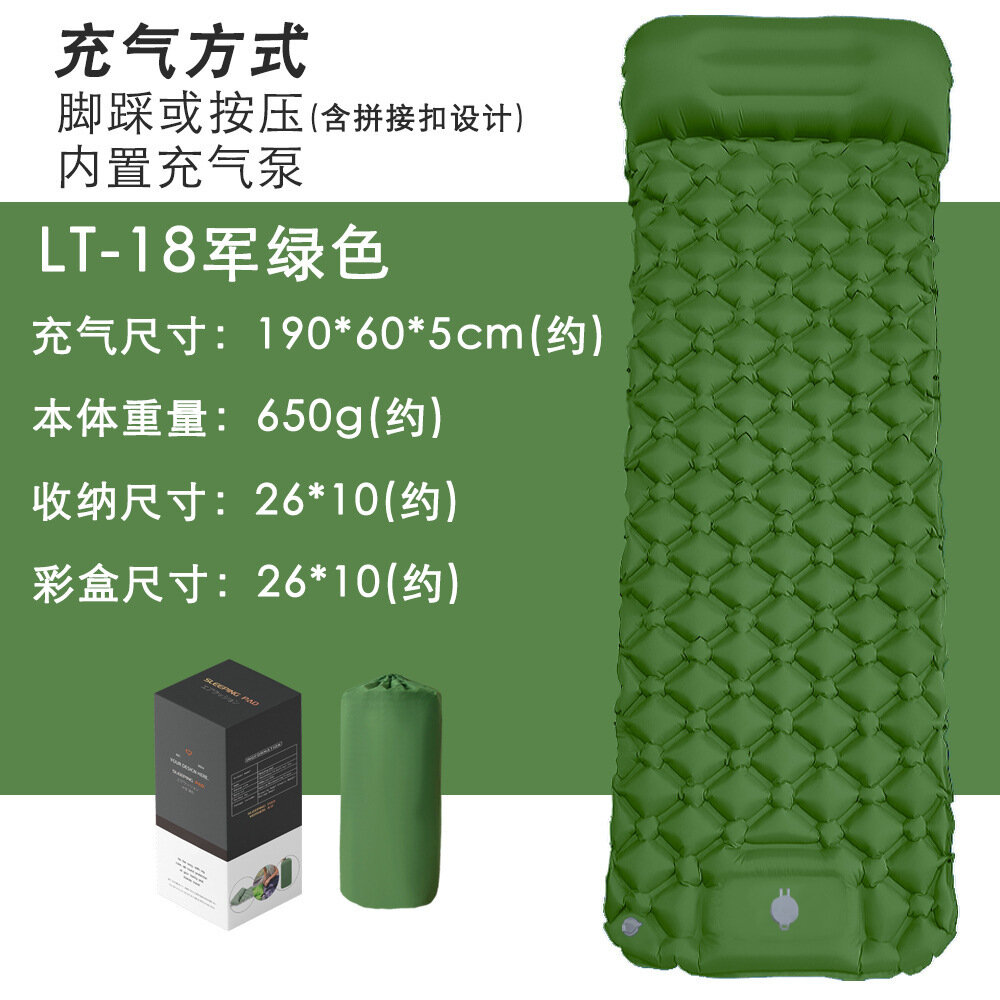 Надувной матрас для кемпинга на открытом воздухе, военная раскладушка, надувной спальный коврик, с ножным приводом, новая модель, односпальный и двуспальный, надувной матрас из ТПУ с ромбовидной структурой.
