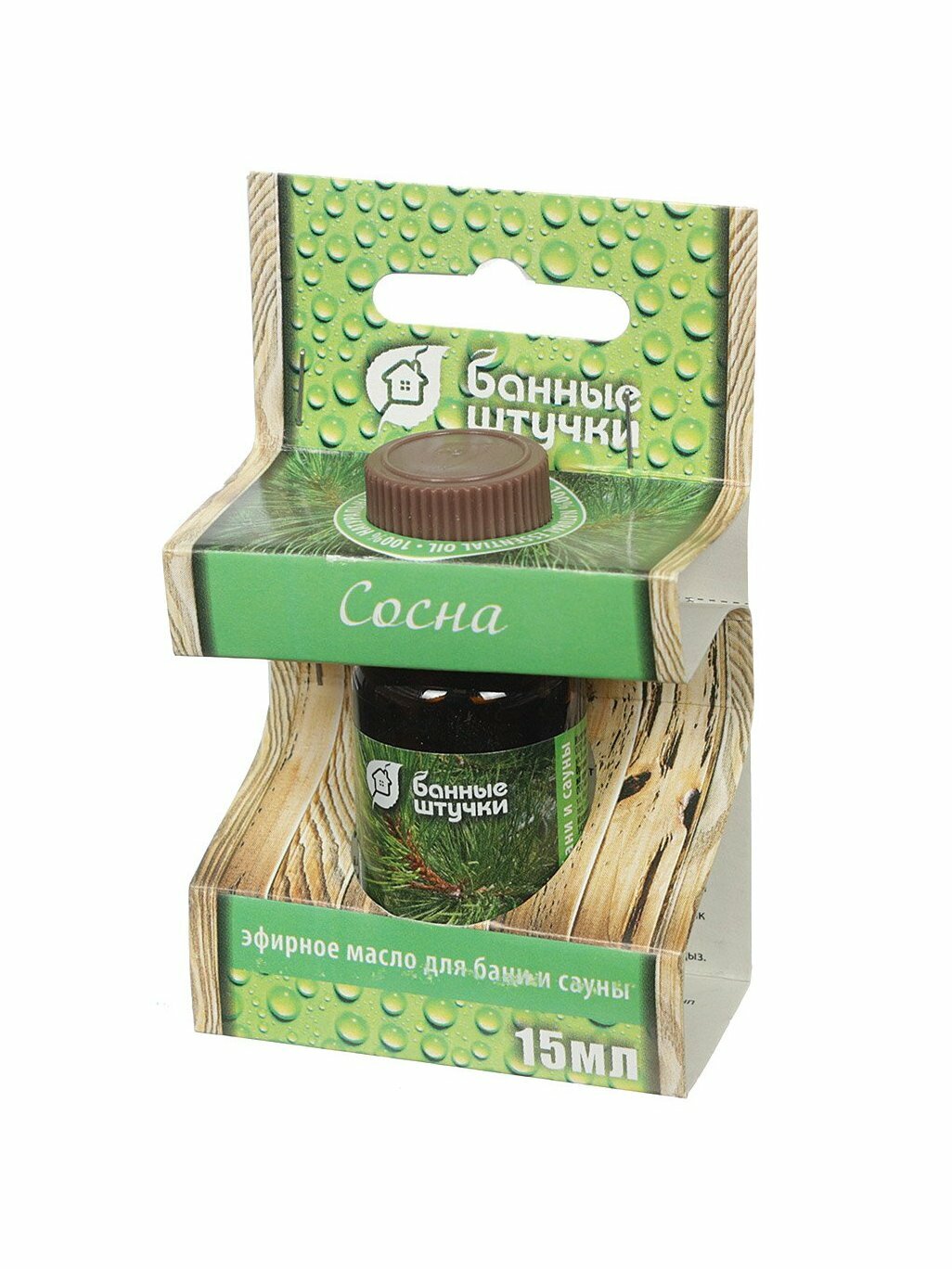 Эфирное масло Банные штучки Сосновое 15 мл для бани и сауны, натуральный аромат хвои для отдыха на даче, артикул 30007