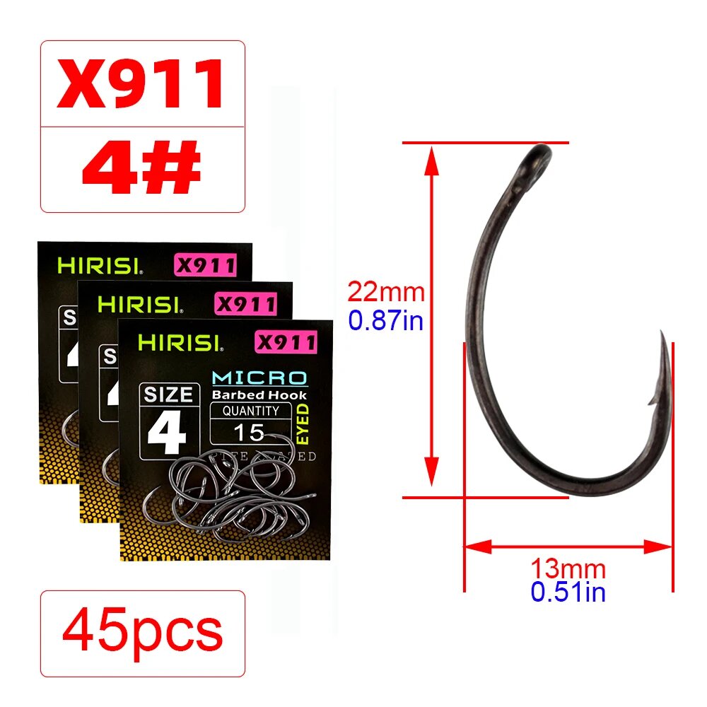 Hirisi X911 крючки рыболовные, Size 4, 45 шт.