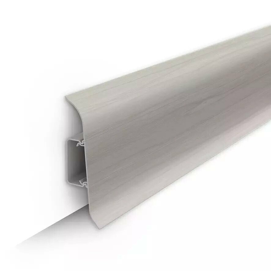 Пластиковый плинтус Идеал Classic 3D 70 мм Клён серый 268, 1 шт.