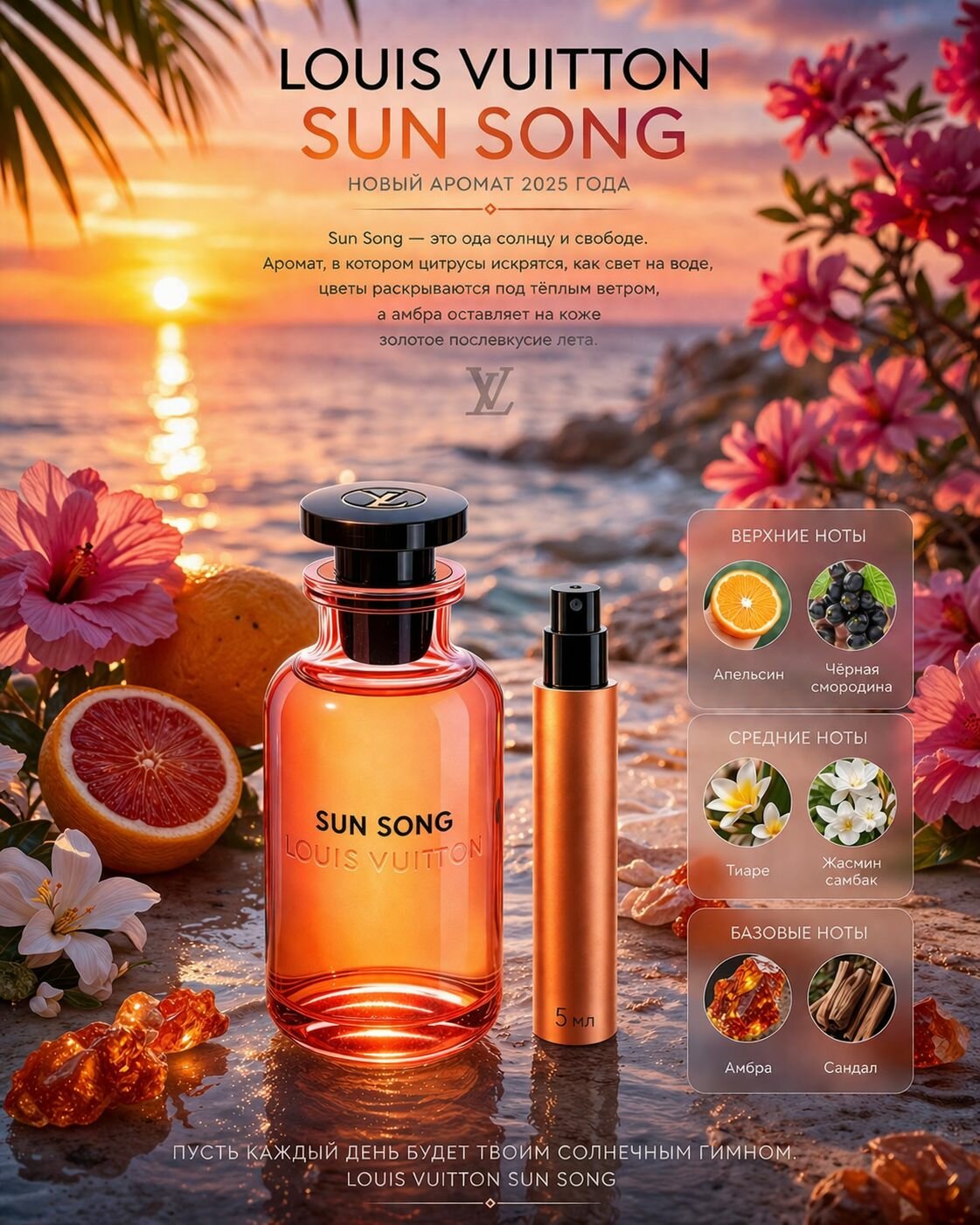 LOUIS VUITTON SUN SONG Вода парфюмерная унисекс 5 ml