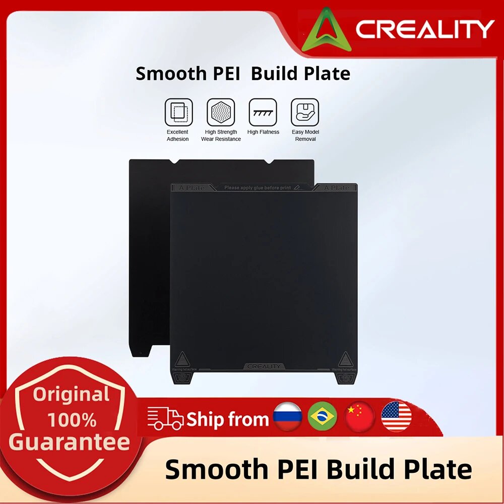 Creality K1 Max/K1 гладкая пластина сборки PEI для 3D-принтеров K1 Smooth PEI