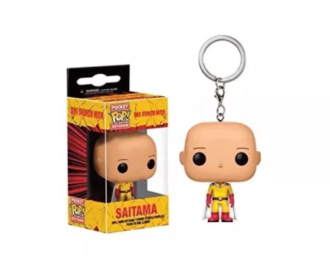 Funko Japan Anime ONE PUNCH-MAN Сайтама Карманный POP Брелок Фигурка Коллекция игрушек Сайтама Брелоки День рождения КарнавалПодарок