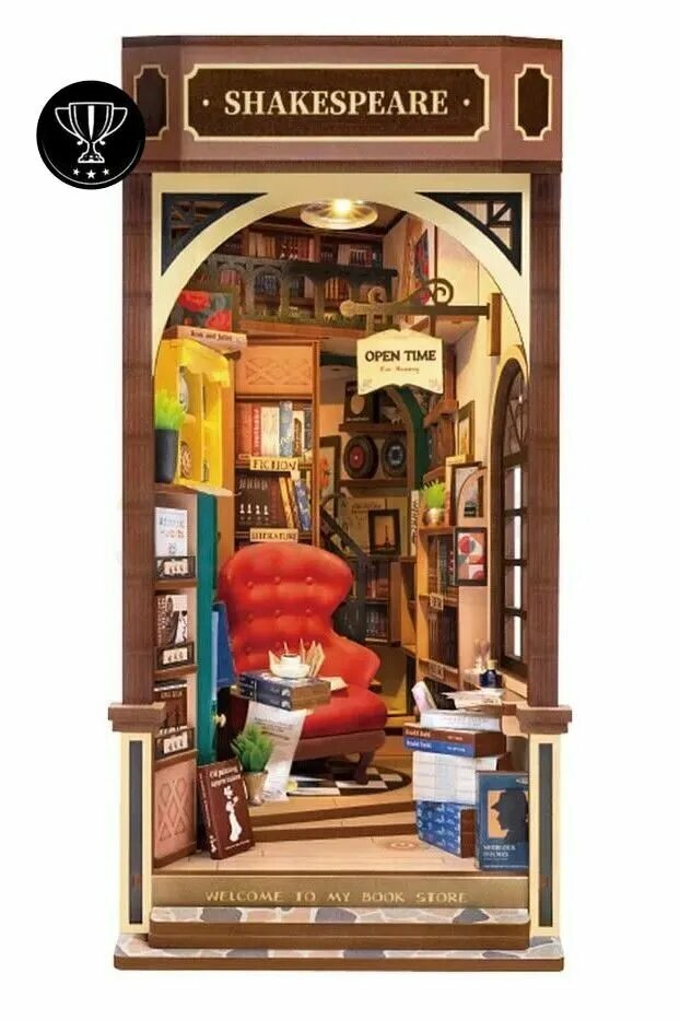 GM Деревянный конструктор - вставка на полку Книжный магазин Robotime Bookstore Book Nook