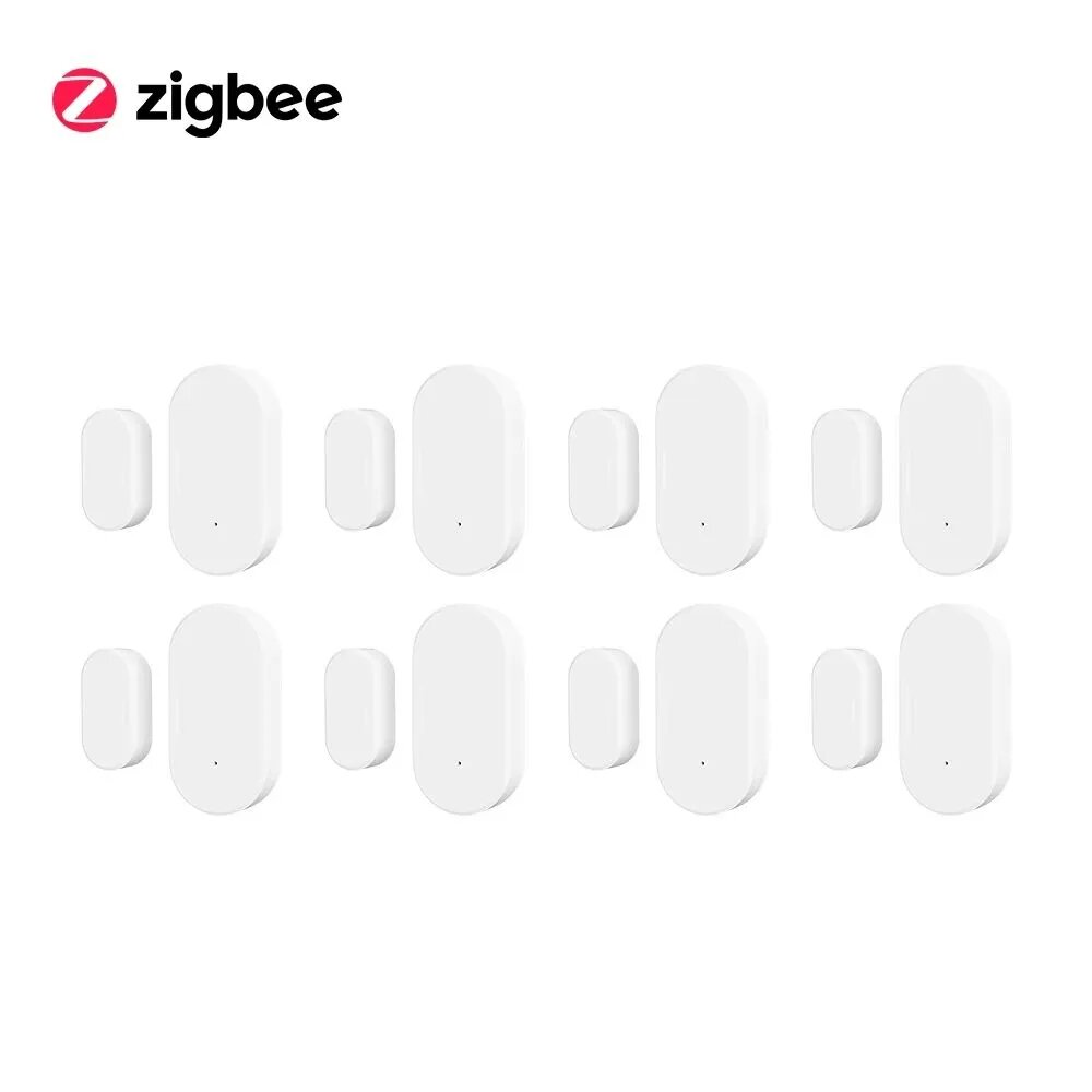 8 шт, Датчик двери Zigbee, Детектор открытия / закрытия двери, Домашняя сигнализация, Защита безопасности, Умная жизнь
