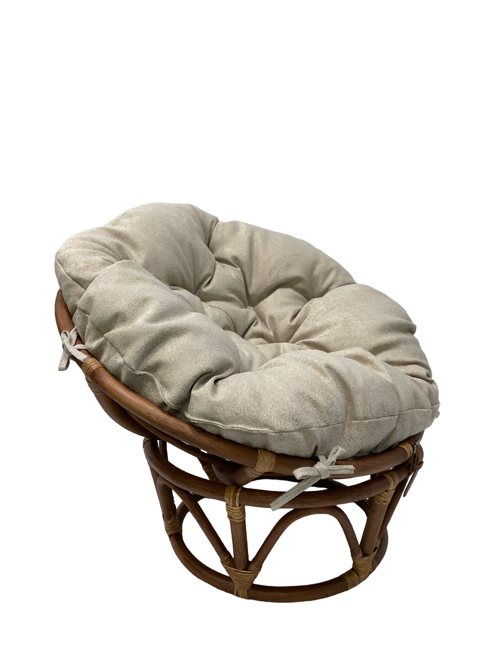 Кресло Папасан детский из натурального ротанга 23/01Е, диаметр 85 см, с подушкой, цвет орех