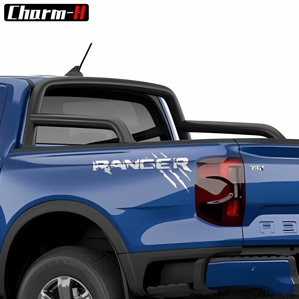 Наклейки боковые Ford Ranger 65 x 24 см, виниловые KK — набор для бамперов и боков, в упаковке по 2 шт, для Raptor