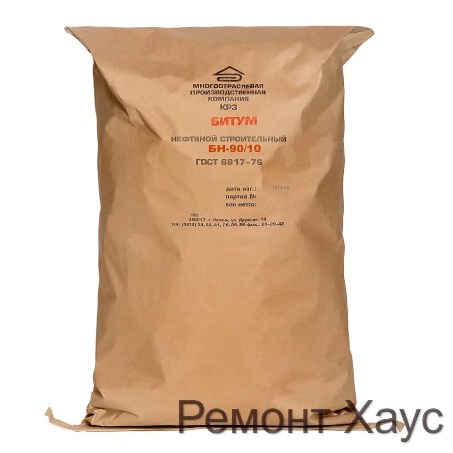 Битум Многоотраслевой производственной компании КРЗ БН 90/10, для наружных и внутренних работ, 30 кг