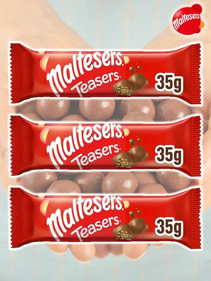 Шоколадный батончик Maltesers Teasers / Мальтизерс Тизерс (Ирландия), 3 шт. по 35 грамм