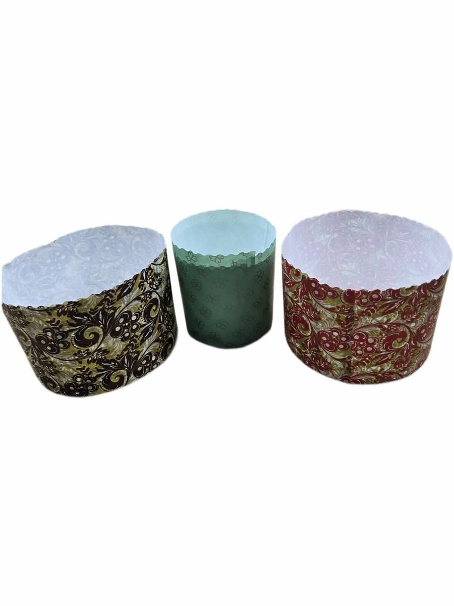 Формы 2 размера 3 вида : 6 больших ,3 маленьких 2 видов пасхальные "Микс" для выпечки Кулича из пергаментной бумаги ,(в наборе 9 шт )