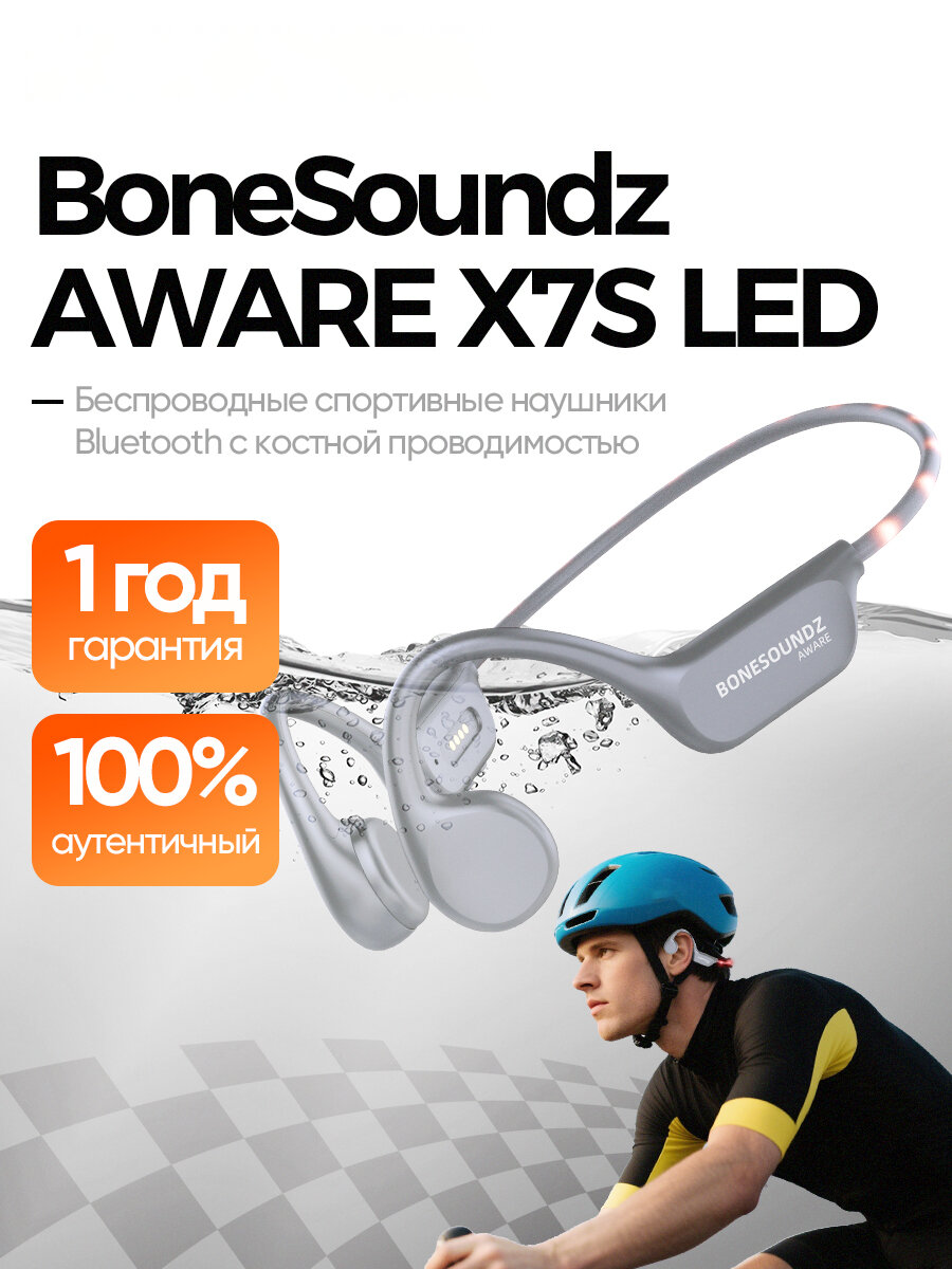 Наушники BoneSoundz AWARE X7SLED, технология костной проводимости