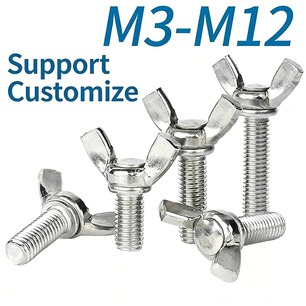 5 винтов-барашков M4, нержавейка 304, 25 мм x5pcs