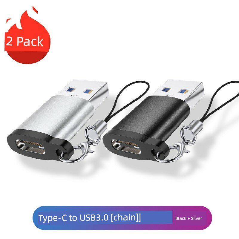 Кабель Type-C к USB 3.0 с брелоком, комбо глубокий черный и светящаяся серебристая для iPhone