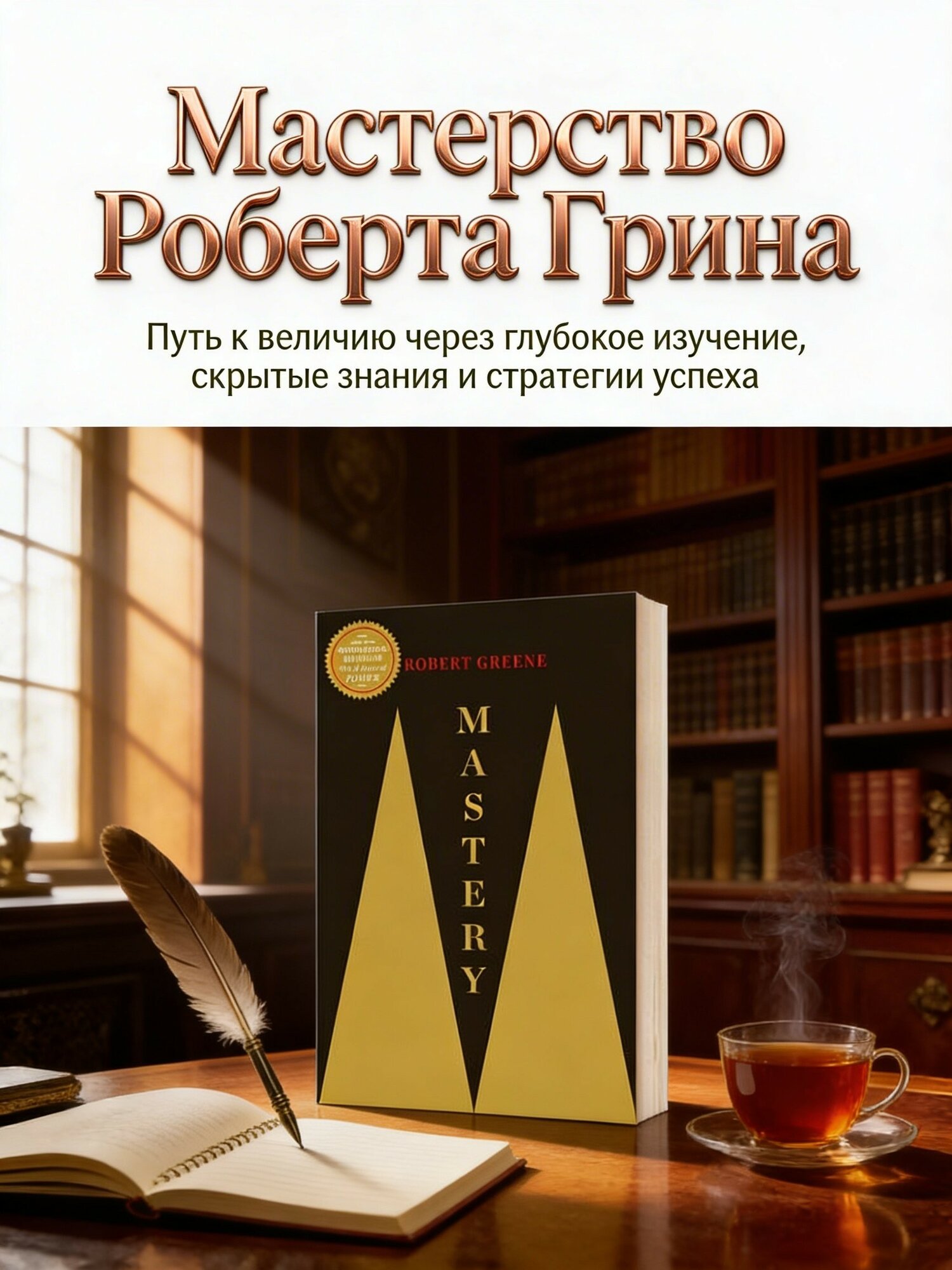 Книга Мастерство Роберта Грина, путь к величию через глубокое изучение, скрытые знания и стратегии успеха