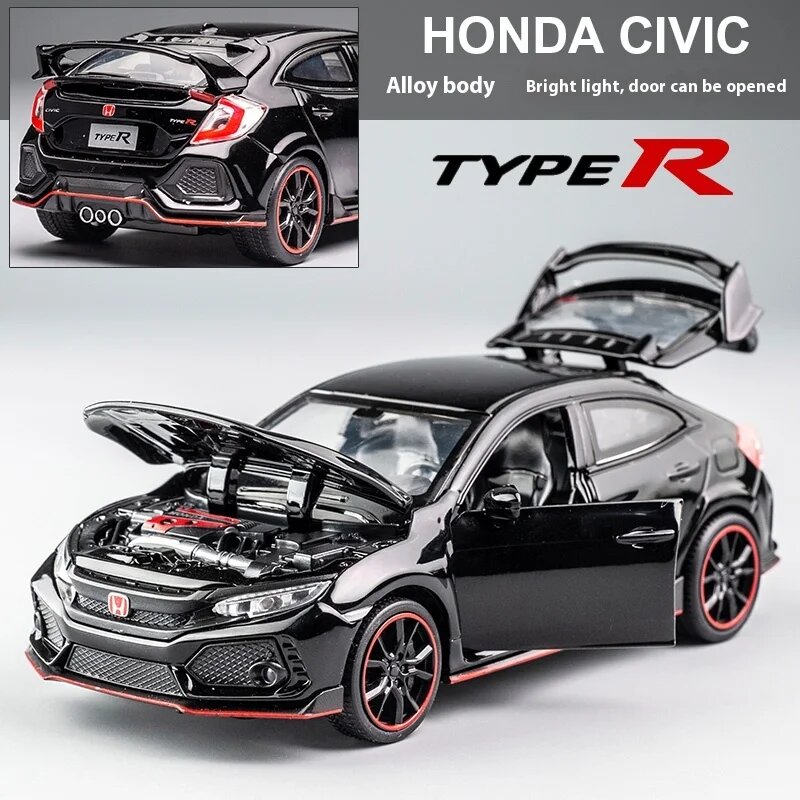 Maisto 1:32 Honda Civic Type-R металлическая модель автомобиля black