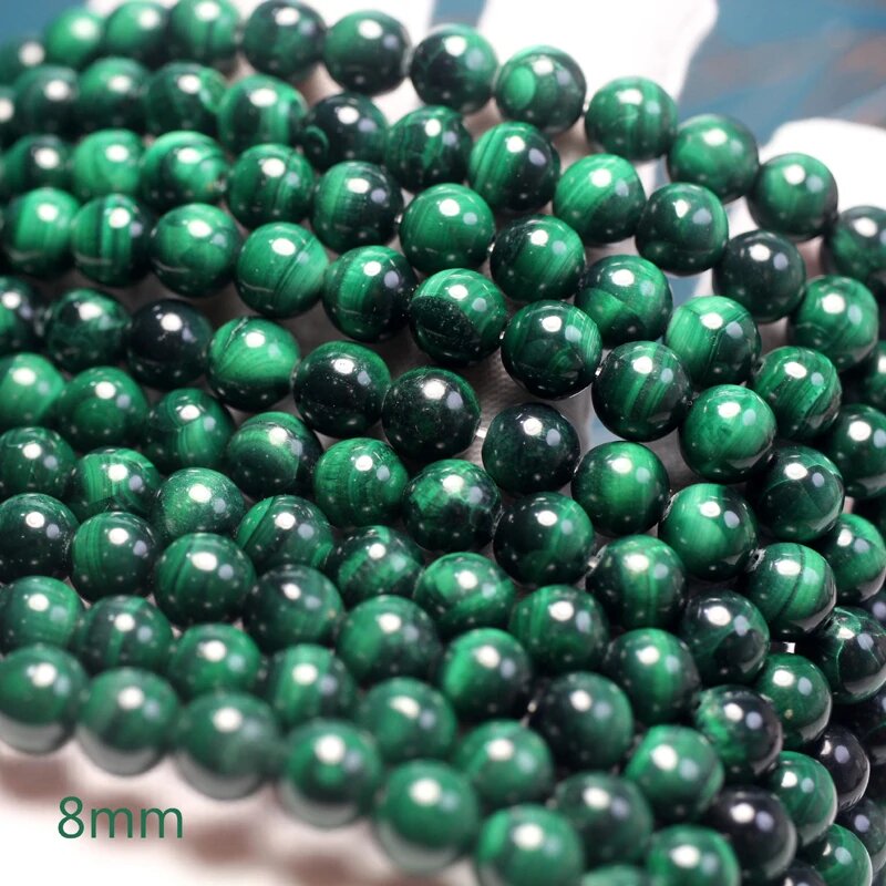 Малахитовые бусины Prestyle gem 7-8 мм, 1 нить