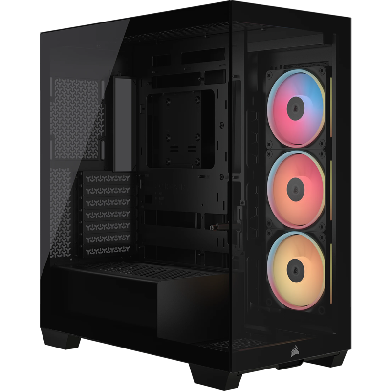 Корпус Corsair 3500X LX-R RGB iCUE LINK, Midi-Tower, чёрный, 3×120 мм ARGB, 2×USB‑A 3.2, 1×USB 3.2 Type‑C, поддержка E‑ATX/ATX/mATX/mITX
