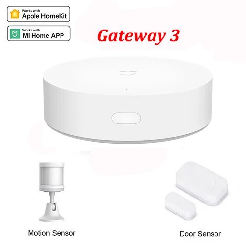 Комплект Xiaomi Smart Home Kit Мультимодовый шлюз 3 ZigBee Bluetooth Mesh Hub Aqara Бесконтактный выключатель Дверной датчик движения человека Водяной дымовый датчик-Сет 1