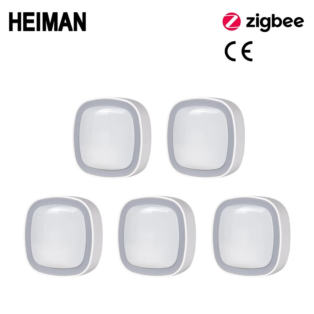 Датчик движения HEIMAN Zigbee Smart Movement PIR для обнаружения человеческого тела с умным домом / охранной сигнализацией дома — 5 шт.