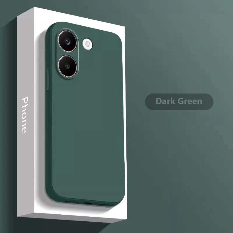 Чехол для Poco X8 Pro Max, темно-зеленый, силикон