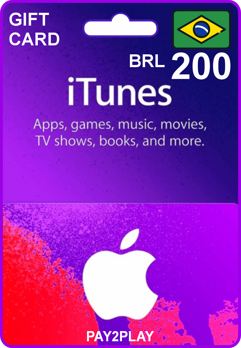 Подарочная карта Apple App Store&iTunes 200 BRL (Apple ID) / Бразилия / Пополнение Счета