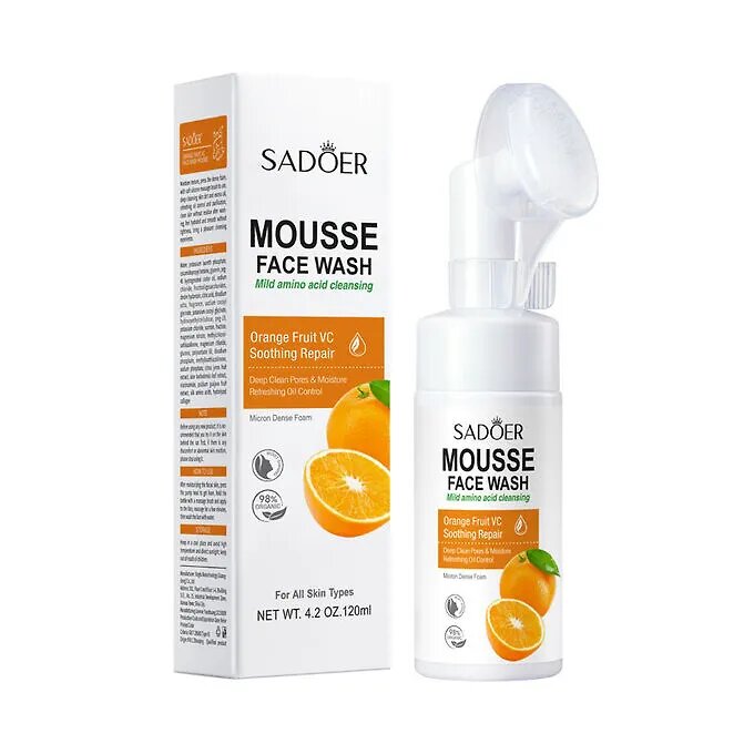 MOUSSE Face Wash, Sadoer (Мусс для умывания с апельсином и аминокислотами), 120 мл.