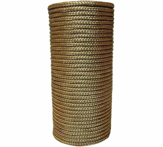 Базальтовый шнур BASFIBER диаметр 8 мм, длина 25 м, огнеупорный, 700С, уплотнительный Шнур 8-25