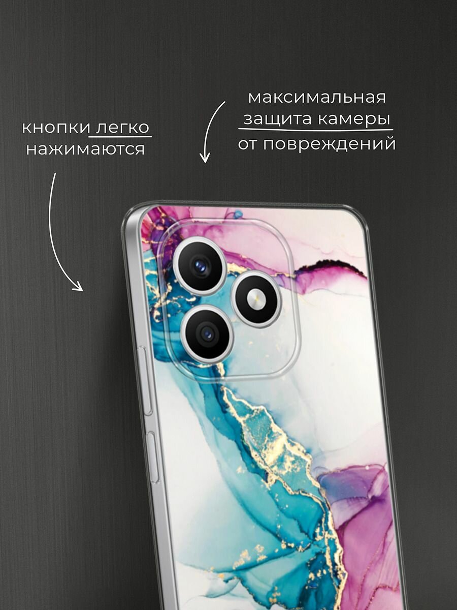Чехол на Honor X8d / Хонор X8d с принтом Розовые разводы рисунок — фото 1