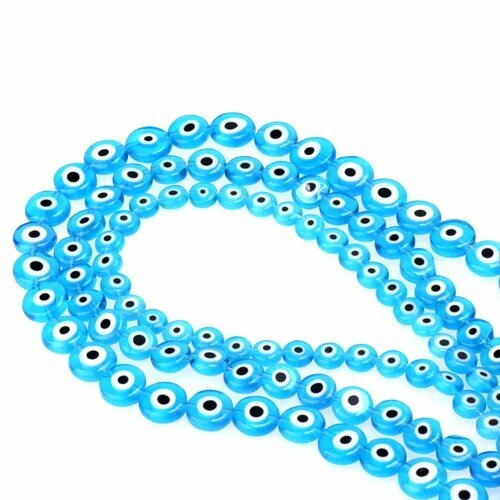 Бусины "Глаз Фатумы" 6 мм, Sky blue F002, 50 шт.