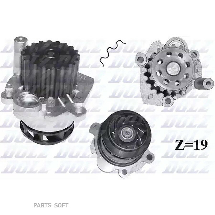 Помпа водяная пр-во Испания DOLZ A249 VAG GOLF V, JETTA, PASSAT, TRANSPORTER T5 ASZ, BXE, AXB